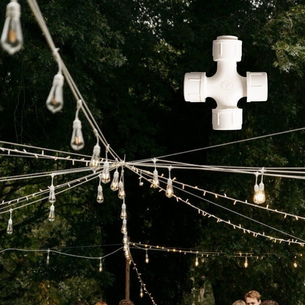 4-Way Connector for Plug-In Festoon Bulb String Lights - 220-240V