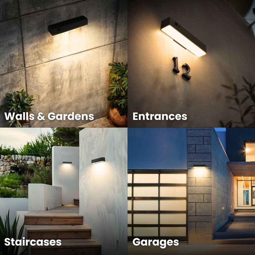 Modern Solar Outdoor Wall Light – Durable & Bright