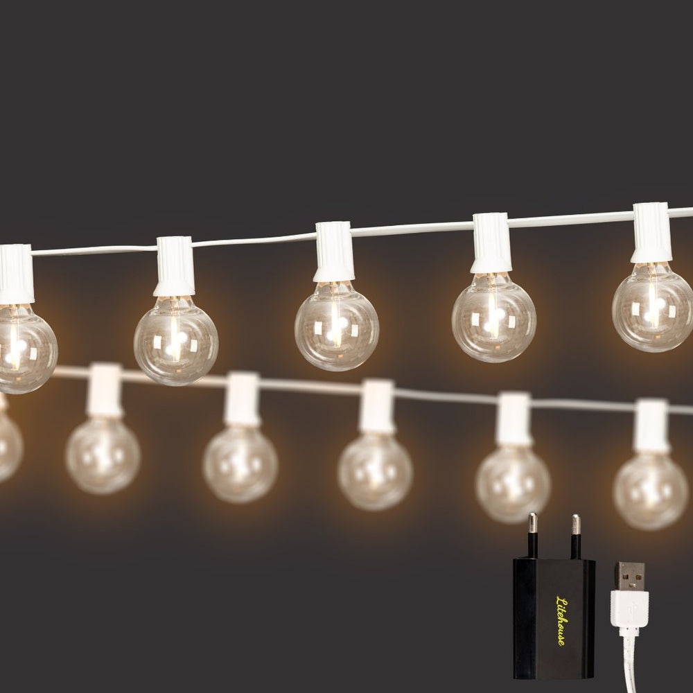 USB Mini Bulb String Lights | White Classic LED White - Litehouse