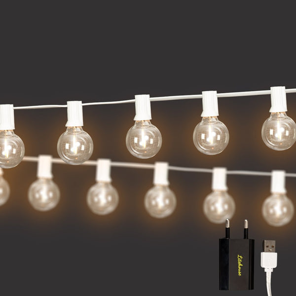 USB Mini Bulb String Lights | White Classic LED White - Litehouse